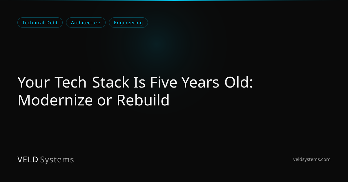 Your Tech Stack Is Five Years Old: Modernize or Rebuild | Veld Systems